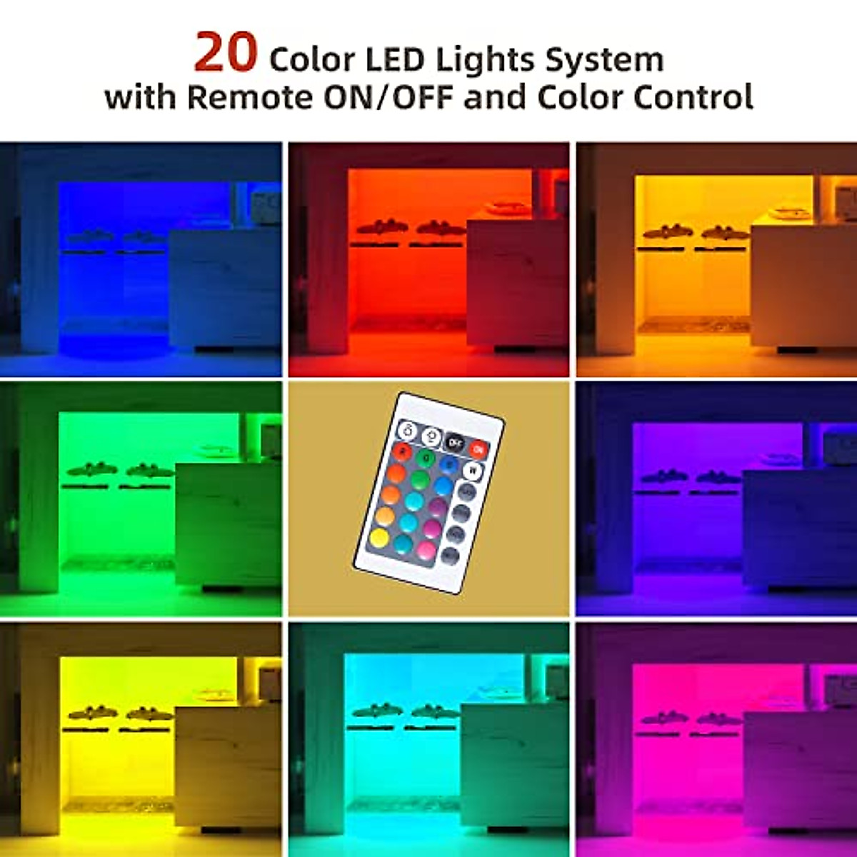 DMAITH White Modern LED TV Stand for 55/60/65 Inch TV, High Glossy Gaming Entertainment Center with Large Storage Drawers, TV Media Center with Display Glass Shelves for Living Room, Bedroom, 002W