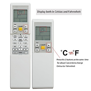 Universal Replacement Remote Control Compatible for Daikin ARC452A8 ARC452A9 ARC452A10 ARC452A11 ARC452A12 ARC452A13 ARC452A14 Air Conditioner