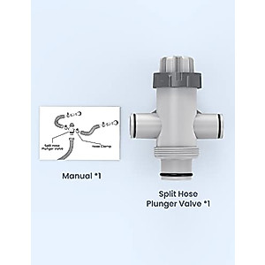 POOLHACKER Pool Fittings Dual Split Hose Plunger Valve, Pool Parts Replacement Shut-Off Valve with Dual inlets for Above Ground Pool