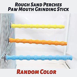 Litewoo Bird Perch Paw Beak Grinding Stick Grit Stand for Parrot Budgies Parakeet Cockatiels Conure Finch Random Color（9.84inch/25cm）