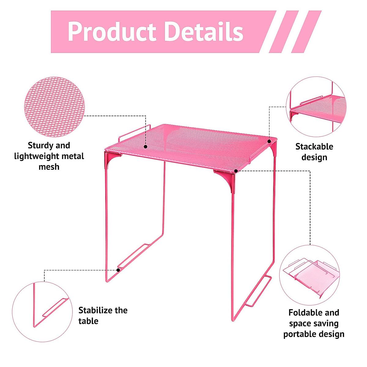 AUECOOME Locker Organizer Pink Shelf Locker shelfs Tall Shelf Metal Locker Shelves Organizer Locker Shelf for School Locker Accessories Suitable for School, Office, and Home use (1,Pink)