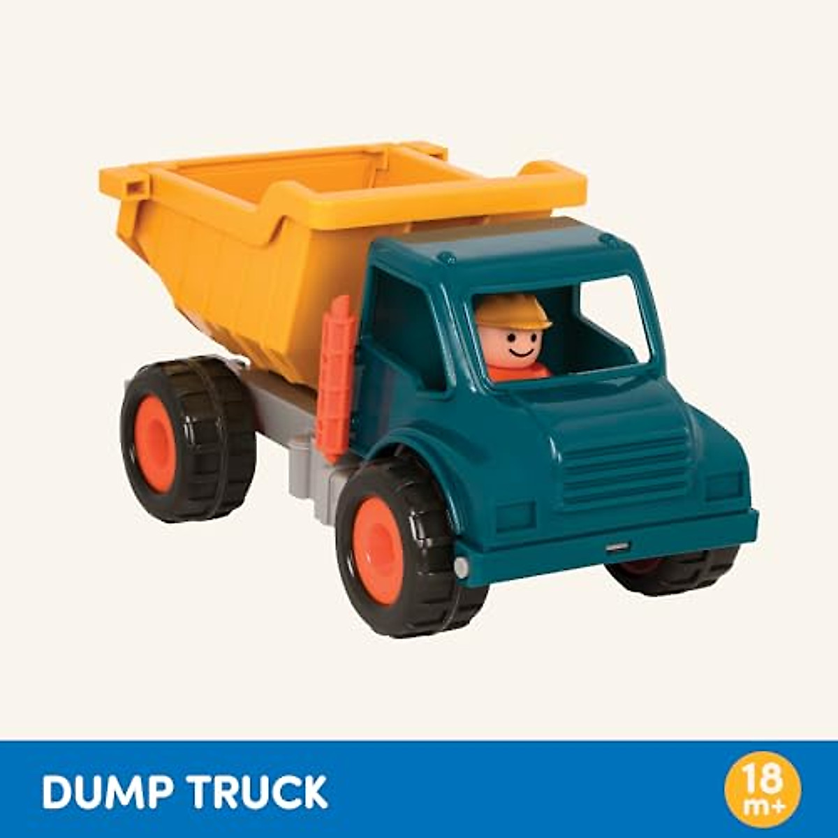 Battat – Yellow Dump Truck – Classic Toddler Trucks – Kids Construction Toys – Soft Rubber Wheels – 18 Months + – Dump Truck