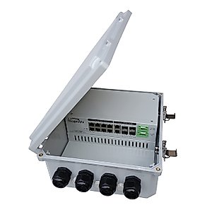 Inscape Data Managed IP68 Outdoor PoE Switch, LPS3800ATM-T1, 14-Port Gigabit, 2X Gigabit RJ45, 4X SFP Fiber Uplink, IEEE 802.3af/at, 240W,