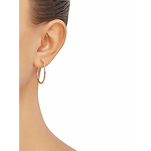 Welry Crystal-Cut Tube Hoop Earrings for Women, 10K Yellow Gold, Jewelry Gift Idea, 28mm