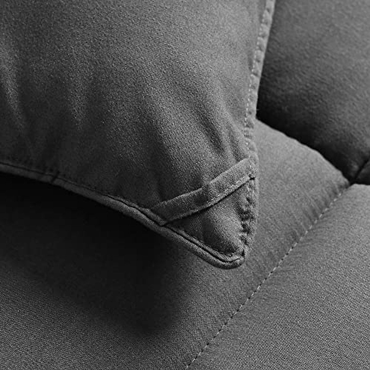 BEDHOURS Queen Comforter Set-3 Pieces Cooling Down Alternative Queen Size-All Season Reversible Comforter with 2 Pillow Sham (Dark Grey Queen)