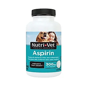 Nutri-Vet Aspirin for Dogs | Medium to Large Dogs | 300mg | 75 count