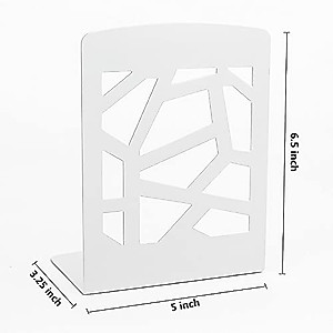COCOMK Book Ends,Bookends for Shelves,Decorative Bookend Heavy Duty Book End for Office,Home,Black Book Holder for Kids, White