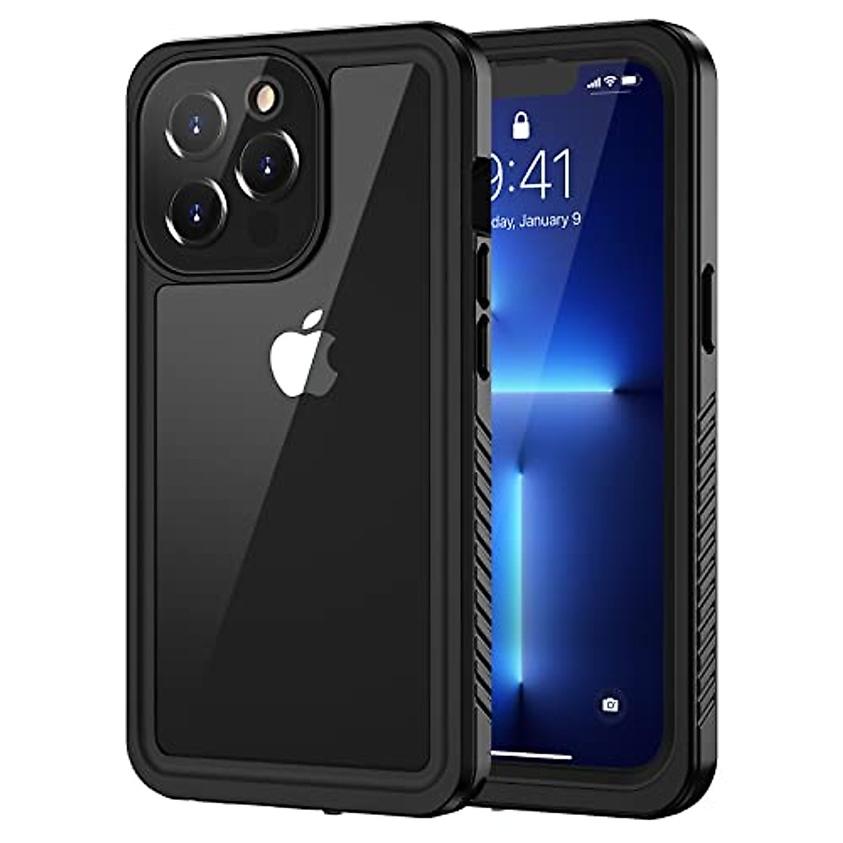 Lanhiem for iPhone 13 Pro Max Case, IP68 Waterproof Dustproof Shockproof Cases with Screen Protector, Full Body Protective Front and Back Cover for iPhone 13 Pro Max - 6.7 inch (Black)