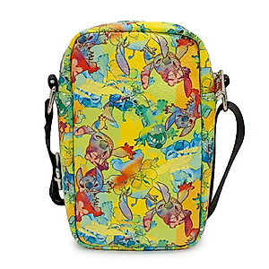 Buckle Down Disney Bag, Cross Body, Lilo, Stitch Poses Stacked Multi Color, Vegan Leather