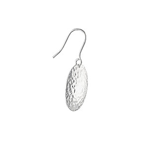 Amazon Essentials Fine Silver Plated 21mm Hammered Circle Drop Earrings (previously Amazon Collection)