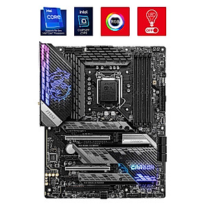 MSI MPG Z590 Gaming Carbon WiFi Gaming Motherboard (ATX, 11th/10th Gen Intel Core, LGA 1200 Socket, DDR4, PCIe 4, CFX, M.2 Slots, USB 3.2 Gen 2, Wi-Fi 6E, DP/HDMI, Mystic Light RGB) (Renewed)