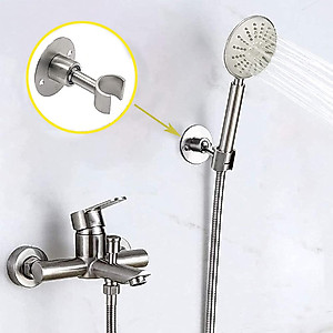 Lokyanwin Shower Head Holder,360° Adjustable Stainless Steel Handheld Shower Head Bracket Holder Wall Mount,Steel Shower Spray Holder Wall Mount Shower Wand Holder,Brushed Nickel SUS304