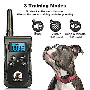 Paipaitek No Shock Dog Training Collar, Rechargeable & Waterproof No Shock Dog Collar with Remote, Up to 1600Ft Remote Range