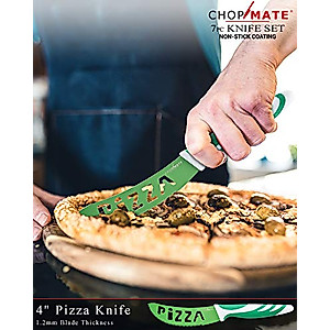 Chopmate Color Stainless Steel Non-Stick Ceramic Coated 8 Piece Kitchen Knife Set