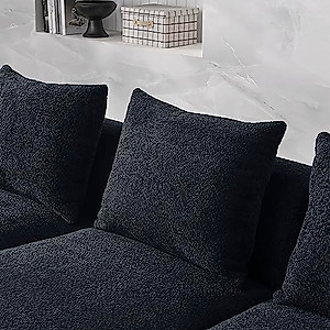 L-Shaped Comfy Cute Sectional Sofa Couch DIY Combination w/3 Single Seats and Movable Ottoman, Modern Convertible Modular Sofa&Couch Cloud Deep Seater Sofá