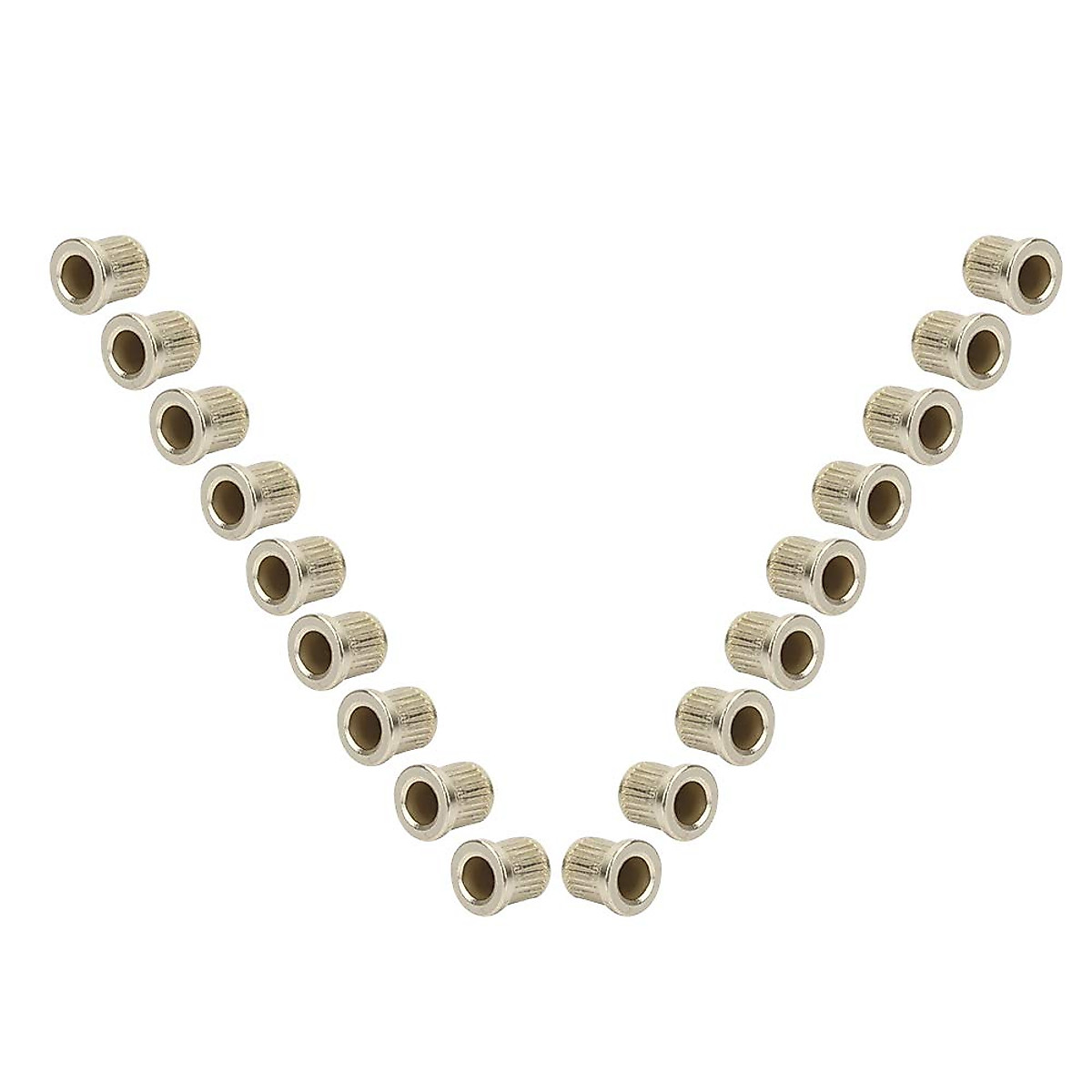 Bnineteenteam 18 Pcs Brass Guitar Through Body Strings Ferrules for Electric Guitar