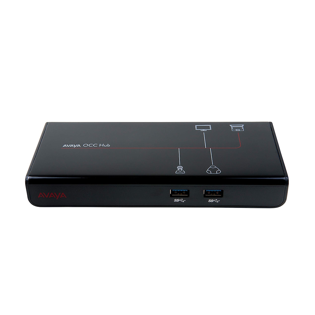 Avaya One Cable Connect Hub - USB/HDMI 3-Port Hub for Laptops, Monitors, Speakers - Plug and Play - Black