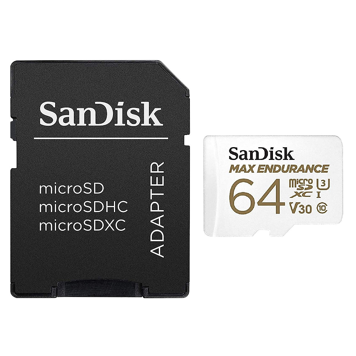 SanDisk MAX Endurance 64GB TF Card MicroSDXC Memory Card for Dash Cams & Home Security System Video Cameras (SDSQQVR-064G-GN6IA) Class 10 Bundle with (1) Everything But Stromboli MicroSD Card Reader