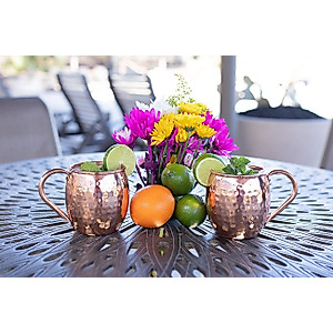 Copper Mules Moscow Mule Copper Mugs Set of 2 Hand Hammered - Classic Riveted Handles – The Finest Moscow Mule Mugs - Holds 16oz each