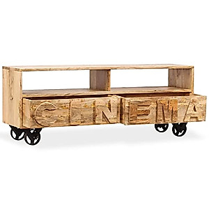 vidaXL TV Stand, TV Unit for Living Room Bedroom, Sideboard with Storage, TV Console Media Cabinet Cupboard, Industrial Style, Solid Mango Wood