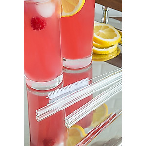 Outset Glass Straight Reusable Straws, 0.75 x 4 x 10 inches, Clear