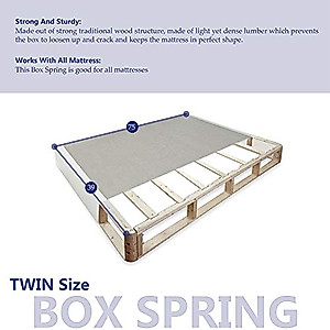 Mattress Solution, Assemled 4" Fully Assembled Box Spring/Foundation for Mattress, Beverly Hills Collection, Twin Size, White/Lt Brown with Mink Borde
