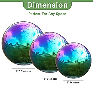 Lily's Home Gazing Globe Mirror Ball in Rainbow Stainless Steel - 10 Inch