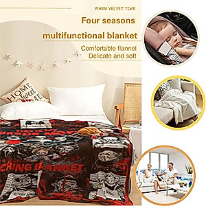 Super Soft Horror Movie Watching Blanket 50"x60" Halloween Christmas Throw Blanket Warm Lightweight Cozy Flannel Blankets for Bed Sofa Living Room