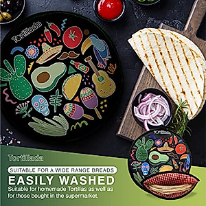 Tortillada - 12 Inch Tortilla Warmer/Heat Container microwaveable made of cotton/polyester (Black)