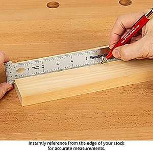 Woodpeckers Hook Rule with Rack-It, 6 Inch, Precision Rulers for Woodworking, Carpentry