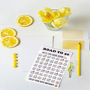 Comting Funny Facts 50th Birthday Card, 50th Birthday Card for Dad Grandpa, Birthday Road to 50, Born In 1973 Bday Card