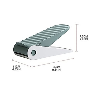 KNFUT Shoe Slots, Adjustable Shoe Rack Double Layer Shelf Slipper Deck Organizer Holder (Color : Green)