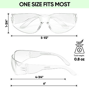 TICONN 3 Clear Safety Glasses for Men, Safety Goggles with Scratch Impact Resistant Meets ANSI Z87.1 Standard (3 Pack)