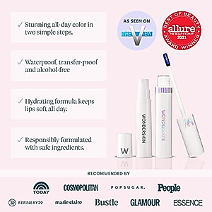 Wonderskin Wonder Blading Peel and Reveal Lip Stain, Long Lasting Lip Tint, Transfer Proof, Matte Lipstick Waterproof Lip stain (Lovely)