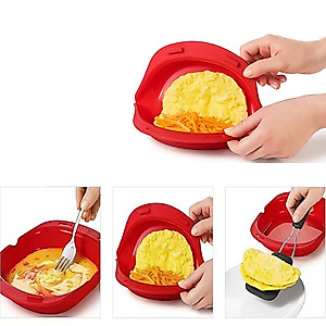 Portable Silicone Microwave Omelette Mould Oven Non Stick Omelette Maker Foldable Eggs Roll Baking Pan Omelette DIY Tools Kitchen Bar Baking Accessories