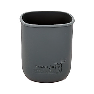 Quart 32oz Silicone Sleeves/Jackets for Protecting Ball, Kerr, Canning Jars by Mason Jar Lifestyle (Charcoal Gray, 2 Pack)