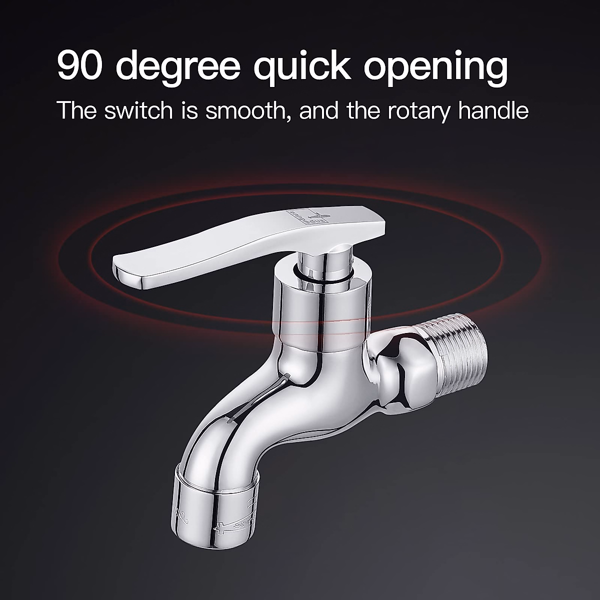 SUBMARINE Silver Brass Outdoor Faucet, G1/2 Inch Interface Wall-Mounted Faucet, Used for Bathroom Mop Sink, Kitchen Sink, Balcony and Garden (Chrome Plated)