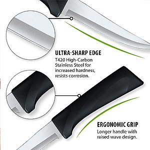RADA Anthem Series Super Parer Paring Knife Stainless Steel Blade with Ergonomic Black Resin Handle, 9 Inches, Pack of 2