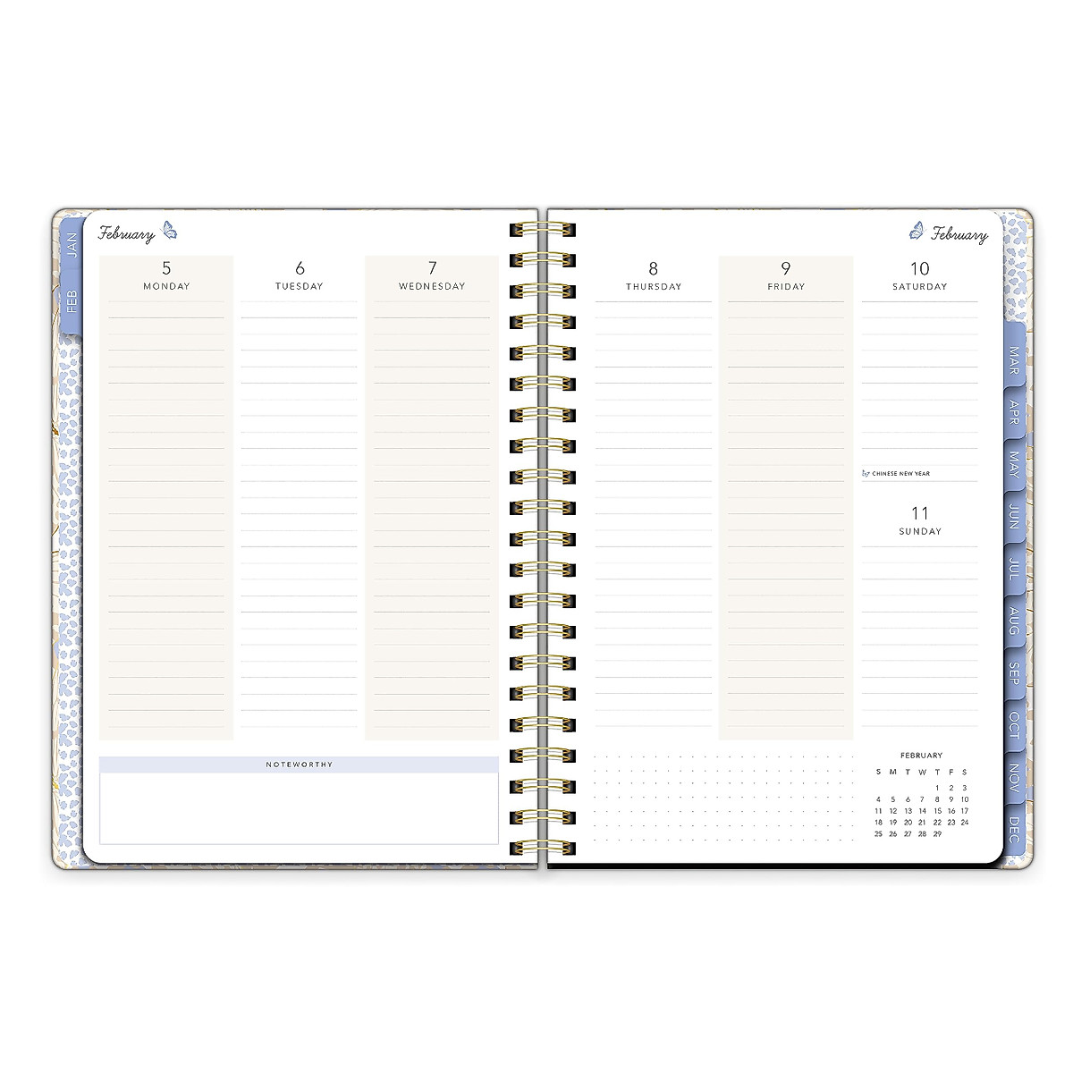 Southworth Planner (January 2024-December 2024), 8.5" x 11", Soft Butterfly, Premium 28#/105 gsm Paper, Large Twin Wire (91042)