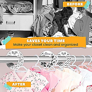 CORRURE Baby Closet Size Dividers - Complete Set of 12 Closet Dividers for Baby Clothes from Newborn to 24 Months - Best Nursery Closet Hanger Organizer for Baby Boy or Girl - Ideal Baby Gift (White)