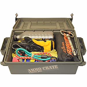 MTM ACR4-18 Ammo Crate Utility Box-Carry up to 65lbs of gear-Stackable design, double padlock for security - Water-resistant O-ring seal - Army Green