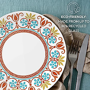 Corelle Terracotta Dreams Dinnerware Set for 6, 18 Pieces | Dinner Plates, Appetizer Plates, and 18 Oz Bowls | Dishwasher, Microwave, and Freezer Safe | Proudly Made in the USA
