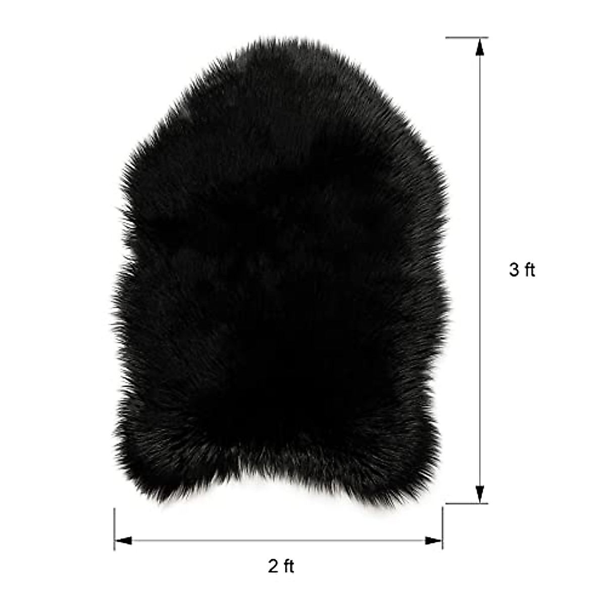 Teppich Wölkchen Faux Fur Rug | Sheep Skin Throw Rug | Washable Fluffy Area Rug, Fuzzy Shag Rug for The Living Room, Bedroom, Nursery Decor | Black - 2x3ft Sheepskin