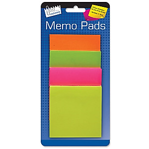 Just Stationery 5927 75 mm Sticky Memo Pads – Pack of 4