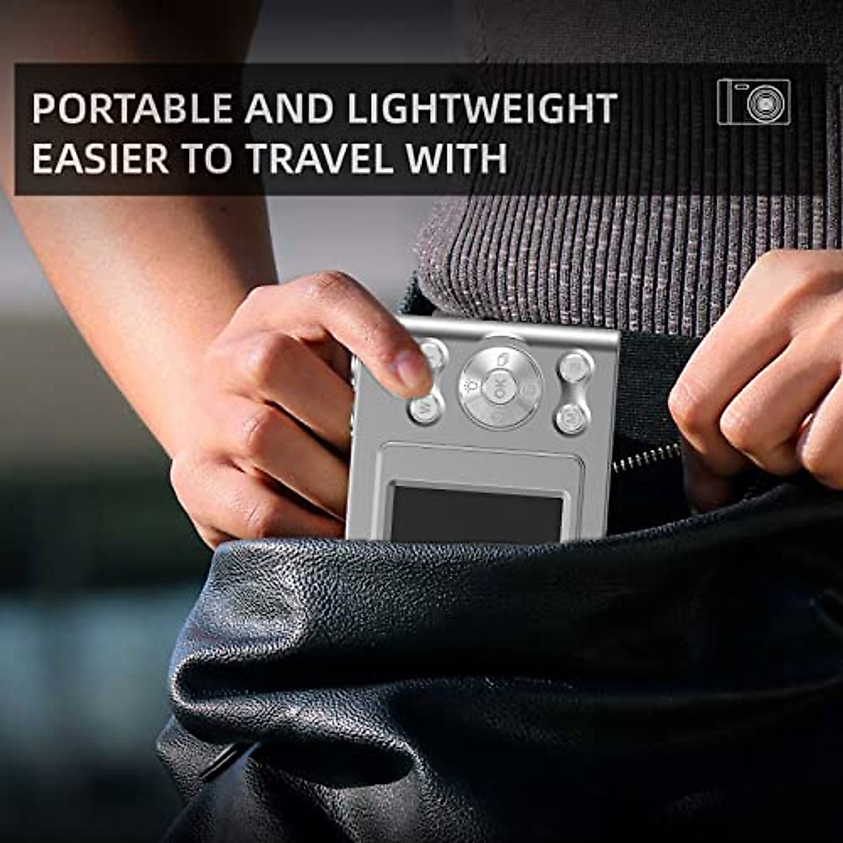 Digital Camera for Kids, 4K Vlogging Camera Compact Pocket Camera with 16X Zoom 16GB SD Card, Full HD 1080P Portable Small Camera,Point and Shoot Camera for Seniors Students Kids Beginner