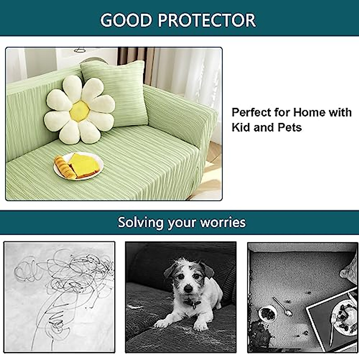 GUYIRT Couch Cover 2 Seater, Ice Silk Sofa Cover Breathable Sofa Slipcovers Easy Fit Washable Furniture Sofa Protector for Living Room-Blue-4 Seater(235-300cm)