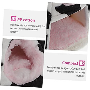 Ipetboom 1pc Nest Burrowing Double- House Home Glider Hut Toy Habitat Cotton Mini Rat Medium Cute Pet Tent Cage Animals Puppies Pattern Sleeping Plush Animal Double-Layer Hedgehog Small