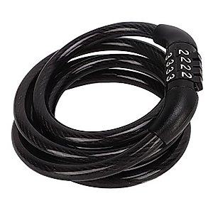Bike Cable Lock, Manganese Steel Scratch Proof Drill Resistant Anti Theft Chain Lock Combination Not Changeable Password for Scooters