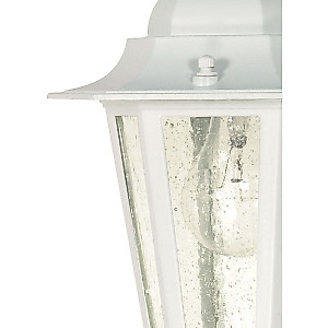 Nuvo 60/991 Hanging Lantern with Clear Seeded Glass, White