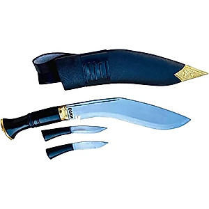 Authentic Official Issued Kukri - Traditional Hand Forged Blade Khukuri - Service No.1 Standard Size - EGKH Factory Outlet in Nepal - Ready to use - Balance water tempered - High Carbon Steel